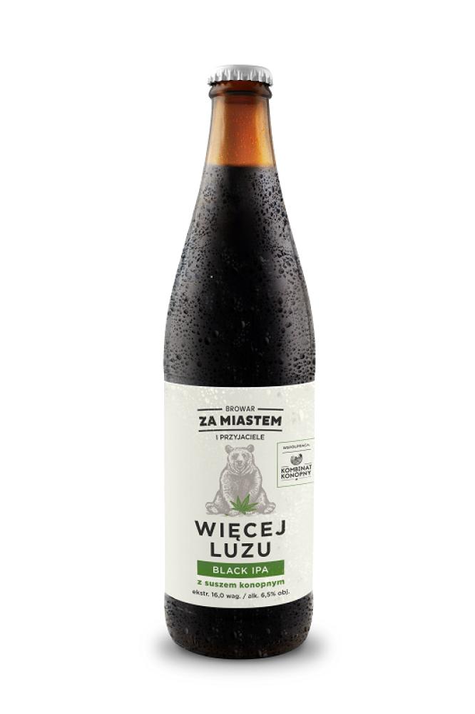 Piwo Za Miastem Więcej Luzu Black IPA z Suszem Konopnym 0,5L 6,5%