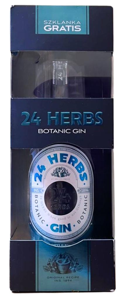 Gin 24 Herbs 40% 0,7L + Szklanka | online | alkohole świata 24