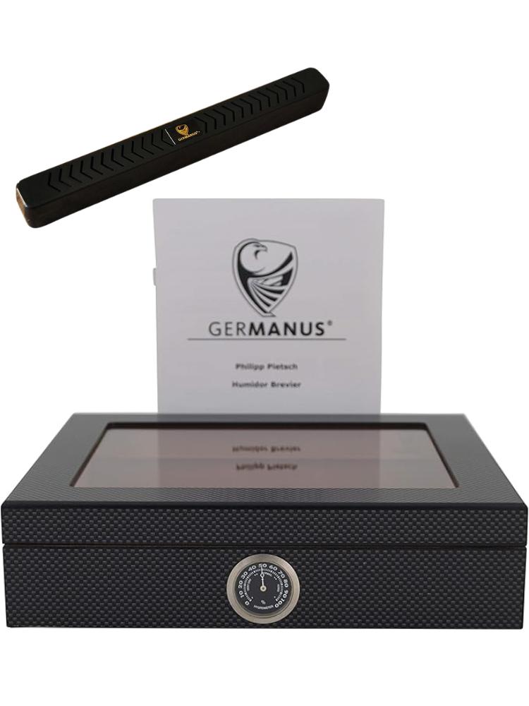 Humidor Germanus z nawilżaczem + higrometr na 30 cygar pudełko
